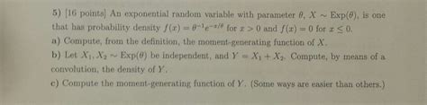 solved an exponential random variable with parameter theta