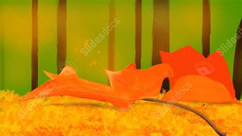 Autumn Leaves Maple Leaf Simple Powerpoint Background For Free Download