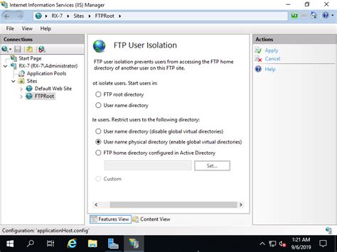 Windows Server FTP User Isolation Server World