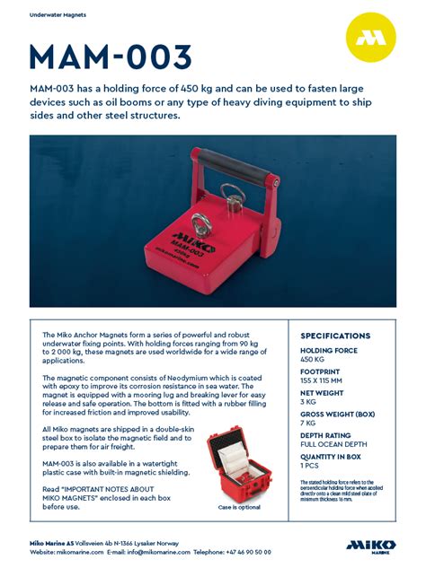 Miko Marine Mam 003 Product Data Sheet Picture Pdf Repair Management