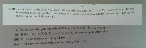 let x be a continuous r v with pth quantile xp and