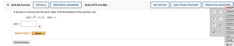 Solved A Particle Is Moving With The Given Data Find The