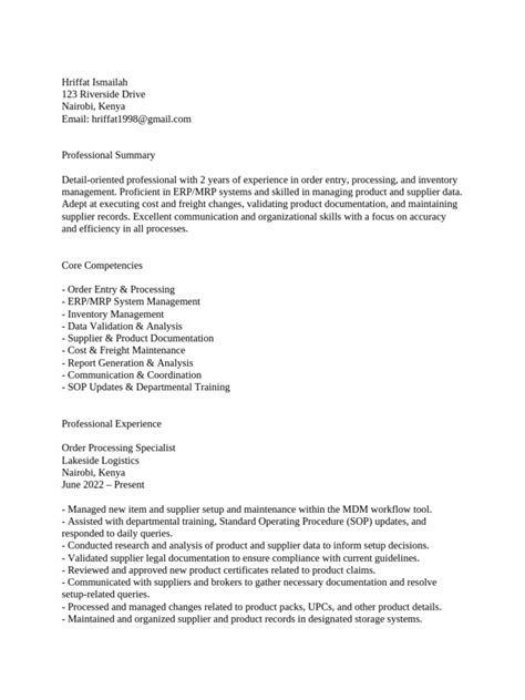 Order Processor Pdf Enterprise Resource Planning Information