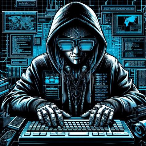 Hacker Girl Stock Illustration Illustration Of Dark 309467080