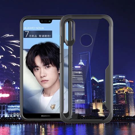 For Huawei Nova Case High Quality Luxury Silicone Transparent Acrylic Back Cover For Huawei
