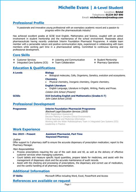 Student Cv Template 2024 10 Cv Examples Get Hired Quick