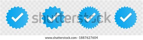 Profile Verification Check Marks Icons Vector Stock Vector Royalty