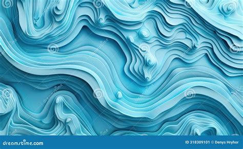 Blue Abstract Background With Smooth Wavy Lines Creating A Dynamic Visual Effect Stock Image