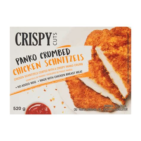 Crispy Cuts Frozen Panko Crumbed Chicken Schnitzels 520g Frozen Breaded Chicken Frozen Meat