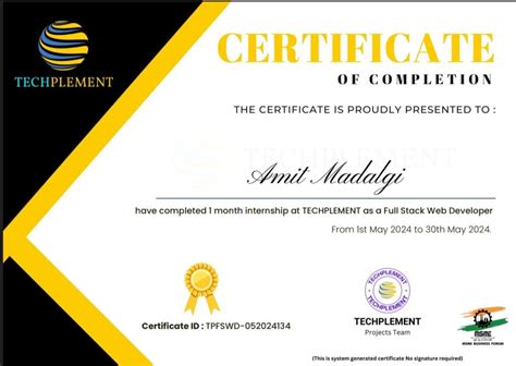 Amit Madalgi On Linkedin Fullstackdevelopment Internship Techplement