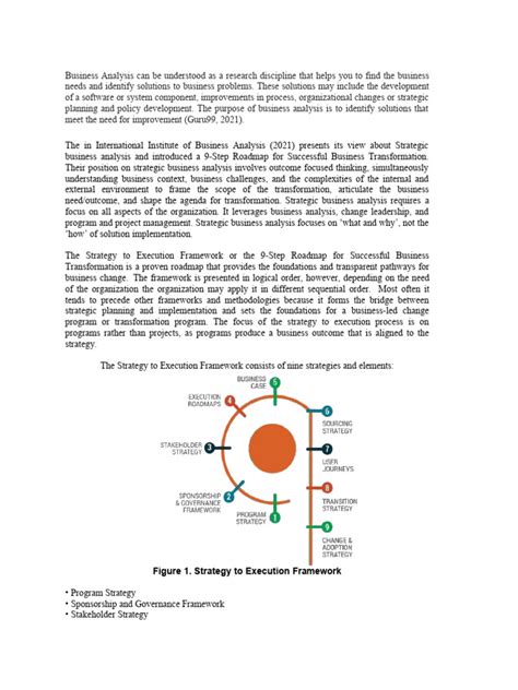 Strategy To Execution Framework Pdf Business Analysis Governance