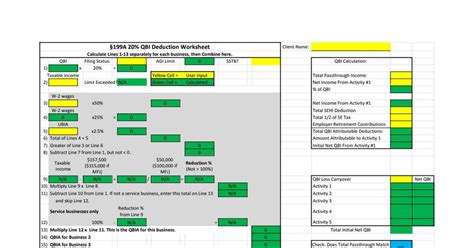 199a Worksheet Rtaxpros