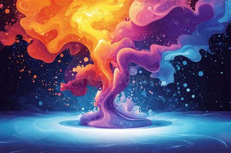 Vibrant Colored Liquid Swirls Creating An Abstract Dynamic Scene Stock Image Image Of Dynamic