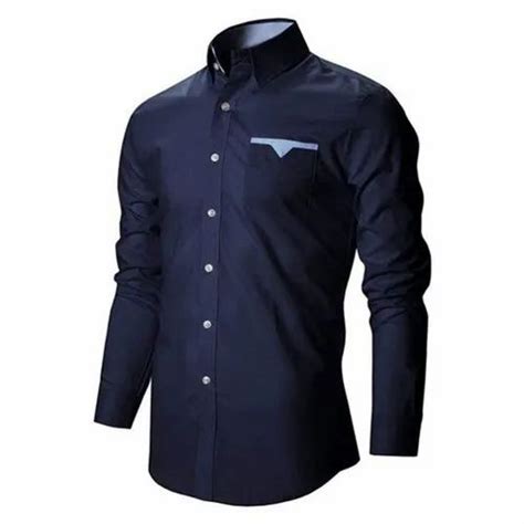 Collar Neck Casual Wear Men Navy Blue Cotton Shirt At Rs 430 In Panchkula
