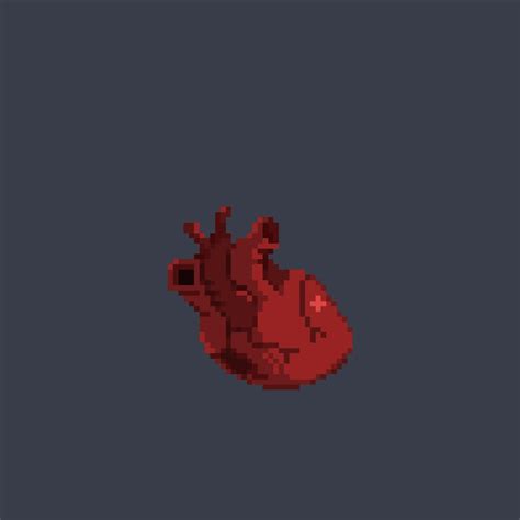 Premium Vector Heart Organ In Pixel Art Style