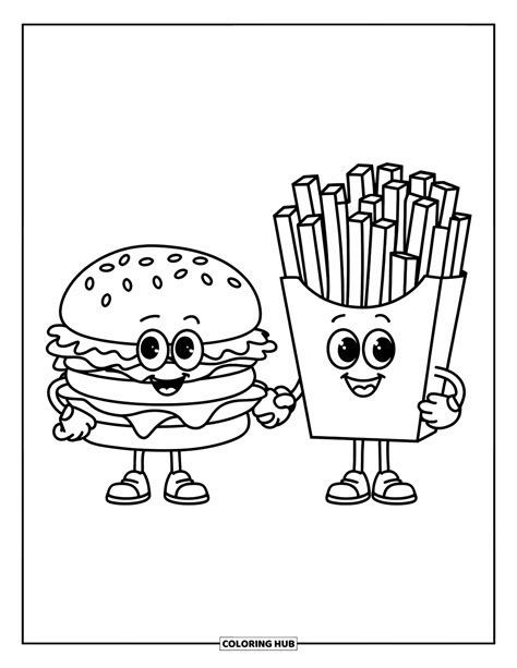 Burger Coloring Pages Free