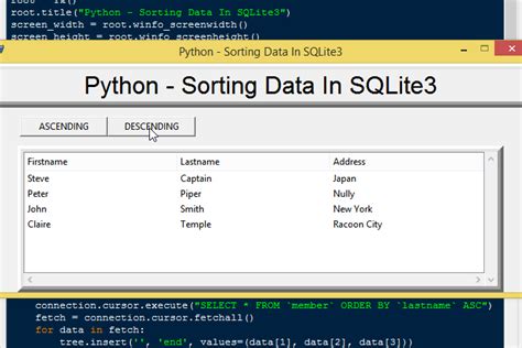 Python Sorting Data In Sqlite3 Sourcecodester