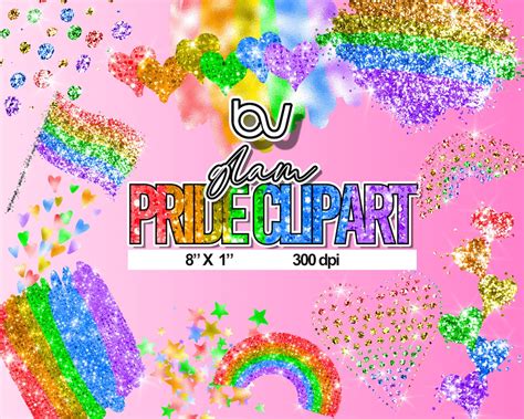 Pride Glitter Clipart Pride Month Clipart Glitter Pride Clipart