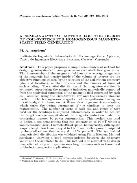 A Semi Analytical Method For The Design Of Coil Systems For Homogeneous
