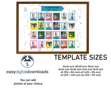 School Class Composite Template For Canva Kindergarten School Photo