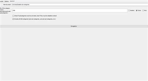 activate disable sub categories grimport script idia tech