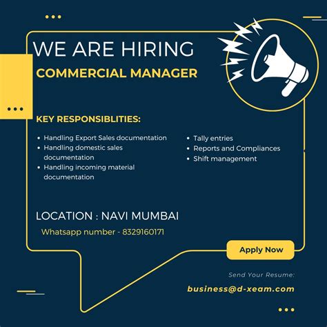 Urgent Opening For Commercial Manager For Navi Mumbai Location Sameer Panchal