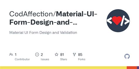 Github Codaffectionmaterial Ui Form Design And Validation Material