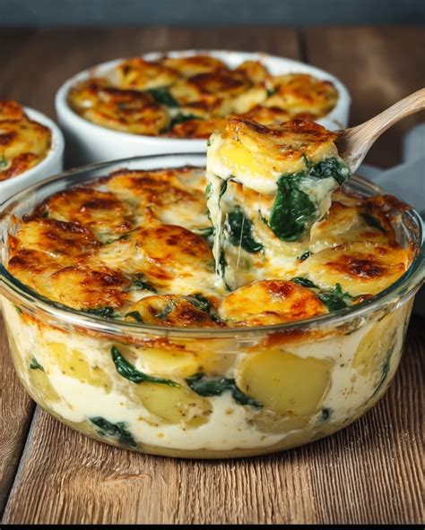 Creamy Spinach And Potato Bake