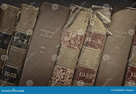 Old Probate Books In A Library Stock Image Image Of Hardcover