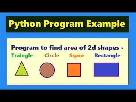 Python Program To Find Area Of D Shapes Traingle Circle Sqare Rectangle Ppe Highblix