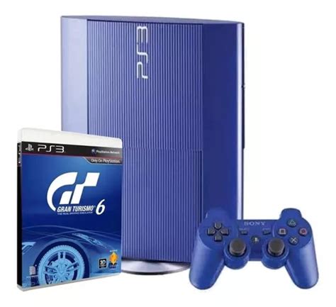 Sony Playstation 3 Super Slim 250gb Gran Turismo 6 Color Azurite Blue