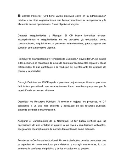 El Control Posterior Gion Pdf Hospital Responsabilidad