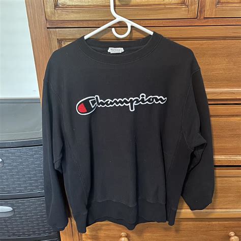 Black Champion Sweater Depop