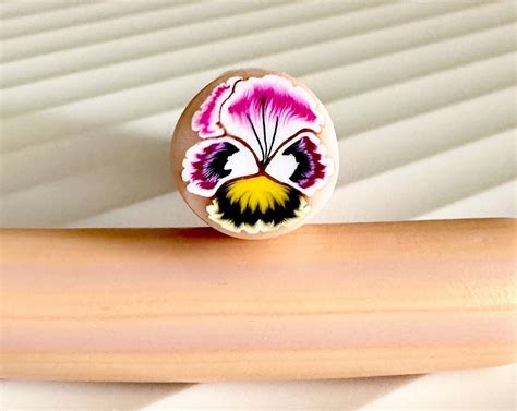 Polymer Clay Ruffled Pansy Cane Raw Canes Millefiori Nail Art Etsy