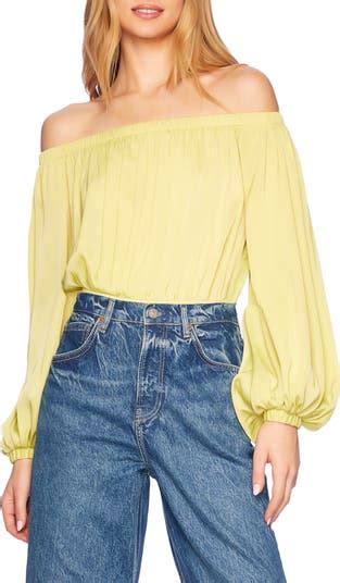 Susana Monaco Off The Shoulder Matte Satin Blouson Bodysuit Nordstromrack