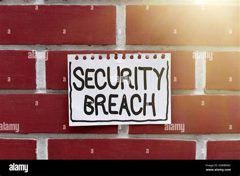 Text Sign Showing Security Breach Business Showcase Incident That Results In Unauthorized
