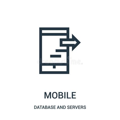 Mobile Icon Vector From Database And Servers Collection Thin Line Mobile Outline Icon Vector