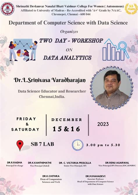 Workshop On Data Analytics Sdnb Vaishnav College For Women