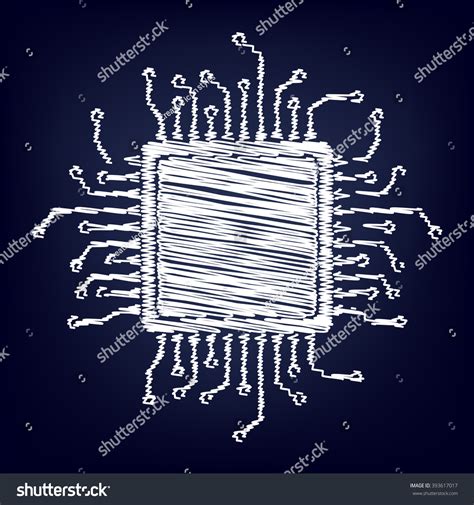 Cpu Microprocessor Flat Style Stock Vector Royalty Free 393617017
