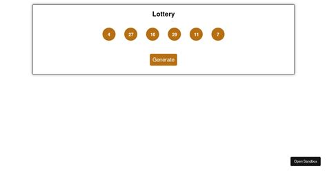 React Lottery Generator Codesandbox