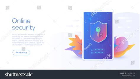 Mobile Data Security Isometric Vector Illustration Stock Vector