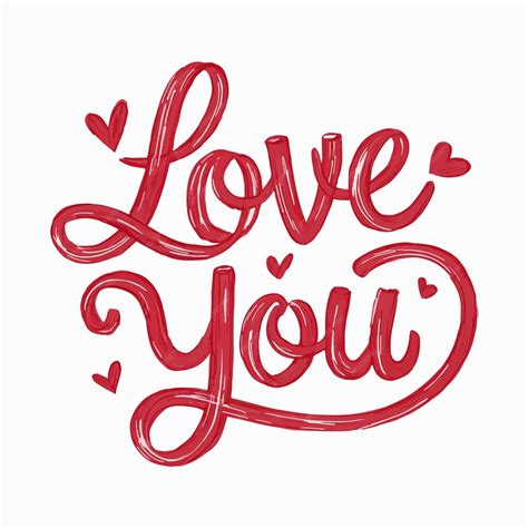 Decorativo Te Amo Tipografía Con Fuente Lúdica En Fondo Blanco