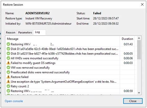 Failed To Modify Guest Os Settings Hyper V Veeam Community Resource Hub