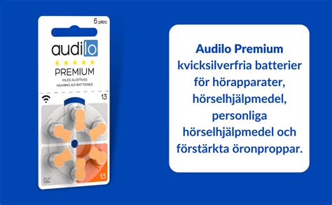 Audilo 13 Pr48 Premium Hörapparatbatterier Batterier För Hörapparater Och Hörapparater