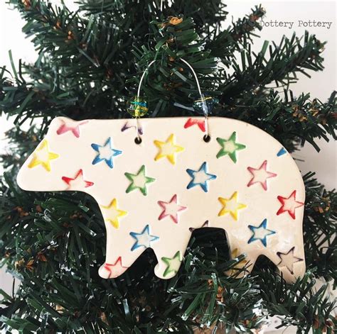 Ceramic Polar Bear With Bright Star Design Pot Folksy