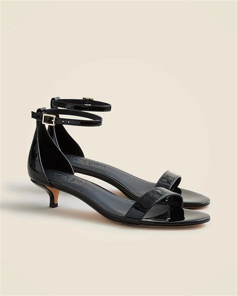 Ankle Strap Kitten Heel Sandals In Patent Leather For Women Jcrew