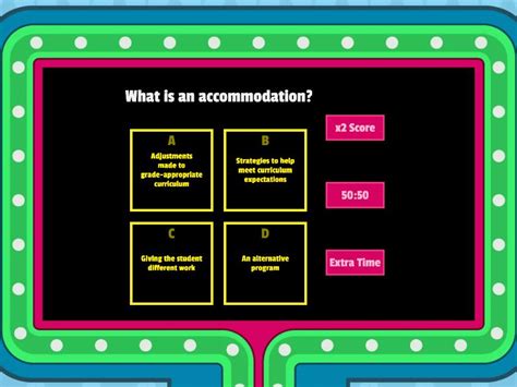 Accommodation Vs Modification Gameshow Quiz