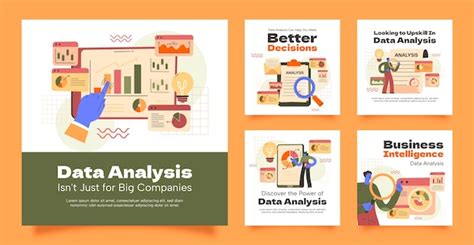 premium vector data analysis instagram posts