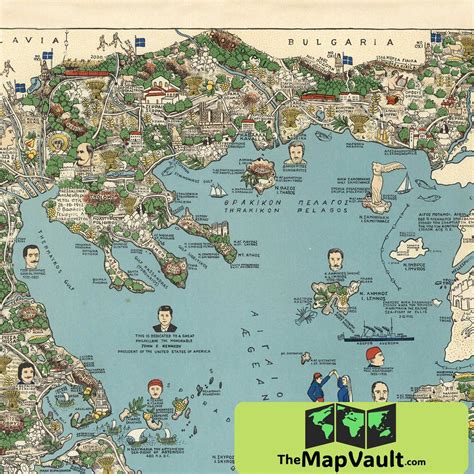 Historical Map Of Greece Vintage Greek Cartography Wall Art Themapvault