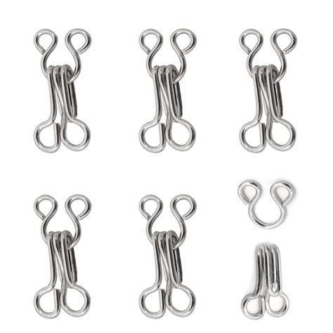 Honbay 100 Sets 17mm Silver Metal Hook And Eye Closures Sewing Hooks And Eyes For
